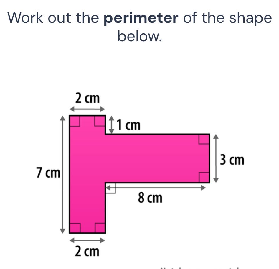 Resuelto:Work out the perimeter of the shape below.
