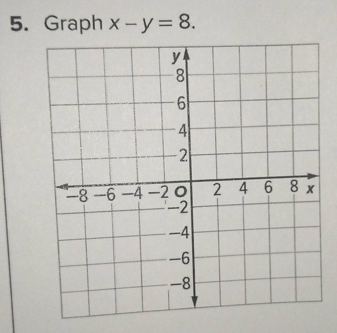Solved: Graph x-y=8. [Math]