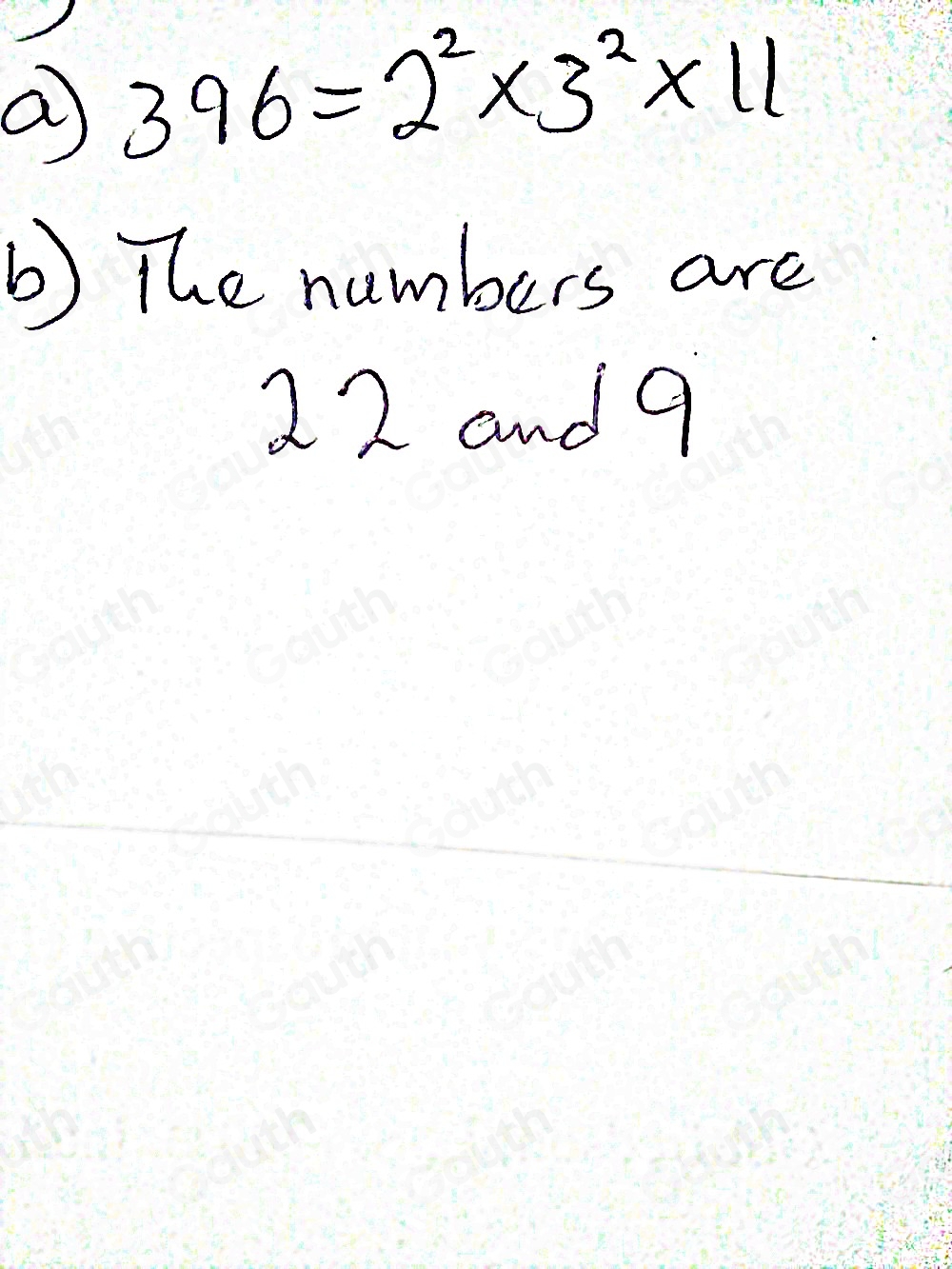 Solved: Work out the prime factor decomposition of 396. Give your ...