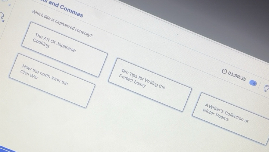 Solved: and Commas Which title is capitalized correctly Cooking The Art ...