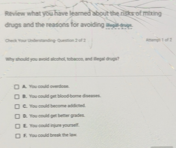 Solved: Review what you have learned about the risks of mixing drugs ...
