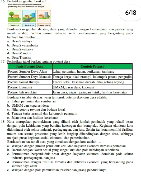 Telah dijawab:Perhatikan gambar berikut! Klasifikasi desa berdasarkan ...