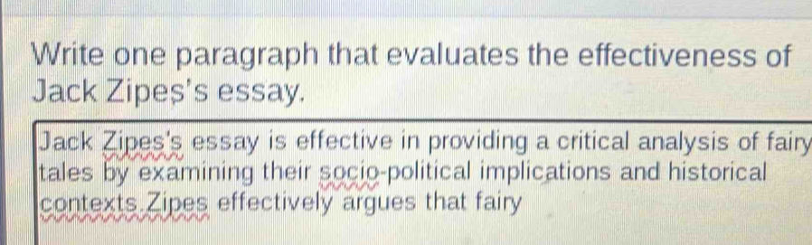 Solved: Write one paragraph that evaluates the effectiveness of Jack ...