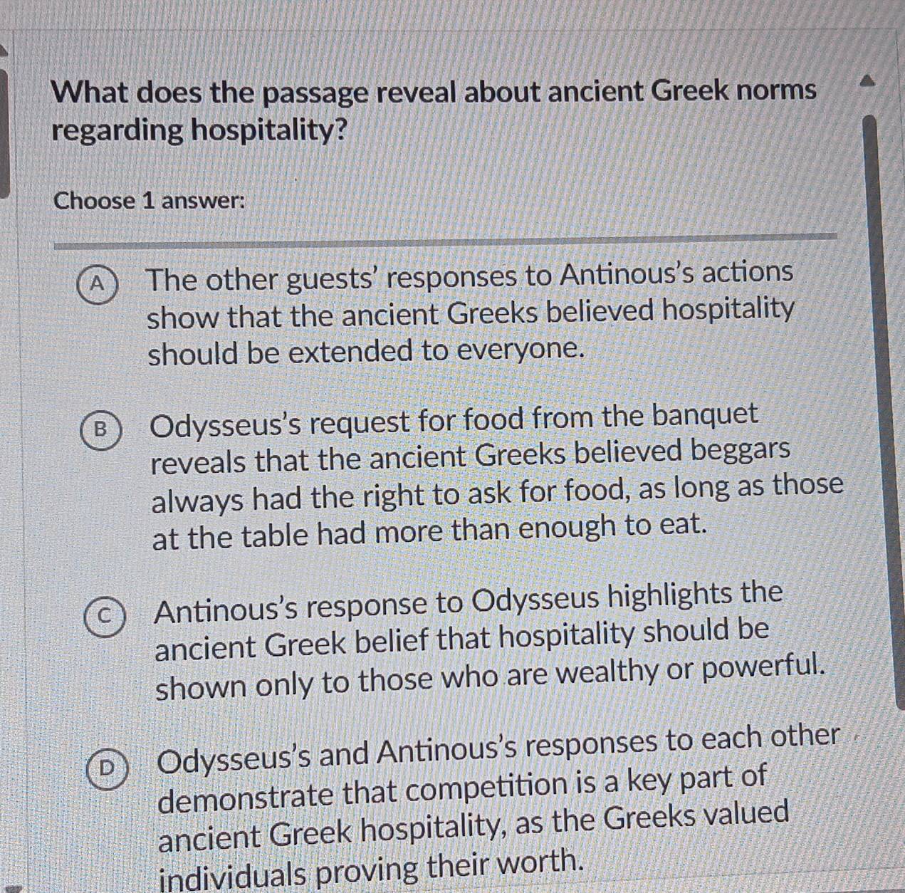 Solved: What does the passage reveal about ancient Greek norms ...