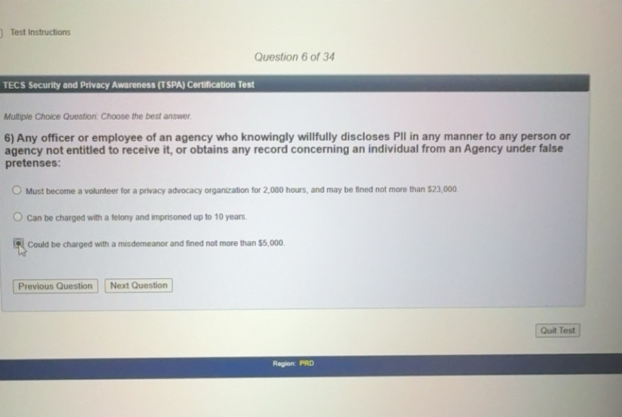 Solved: Test Instructions Question 6 of 34 TECS Security and Privacy ...