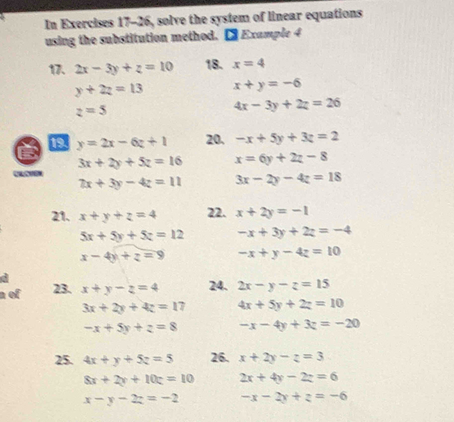 Solved: In Exercises 17-26, solve the system of linear equations using the substitution method ...