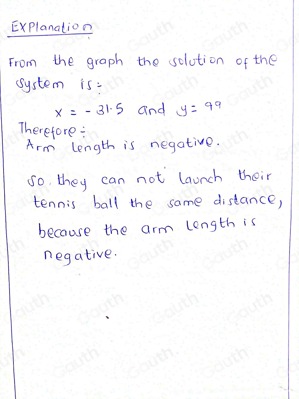 Solved: The solution to the system of equations representing Aiden's ...