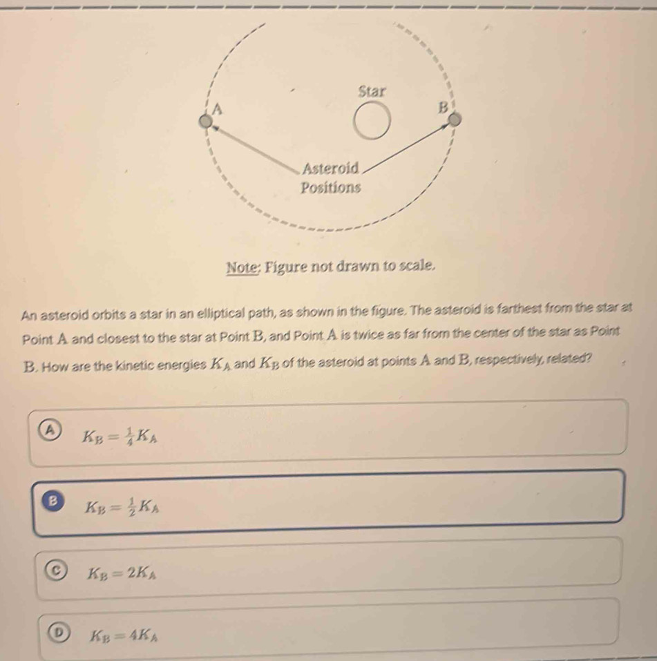 Solved: Note: Figure not drawn to scale. An asteroid orbits a star in ...
