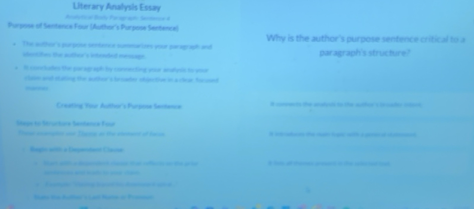 Solved: Literary Analysis Essay Anlytical Body Paragraphy Seimence 4 ...
