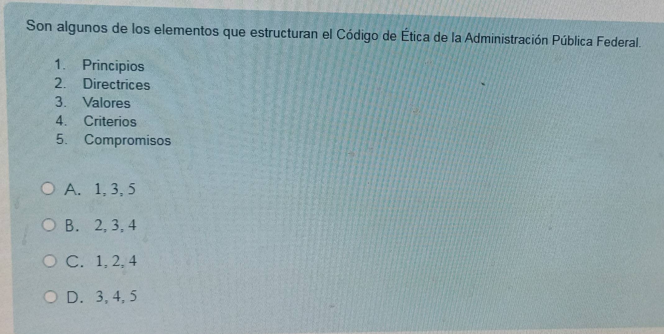Resuelto:Son algunos de los elementos que estructuran el Código de ...
