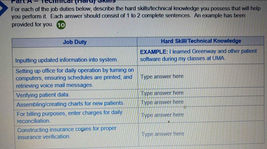 Solved: = Technical (Hard) Skms For each of the job duties below ...