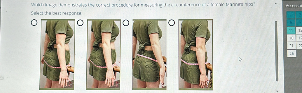 Solved: Which image demonstrates the correct procedure for measuring ...