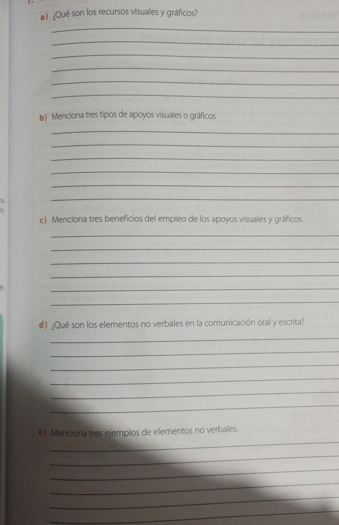 Resuelto:a ¿Qué son los recursos visuales y gráficos? _ _ _ _ _ _ b ...