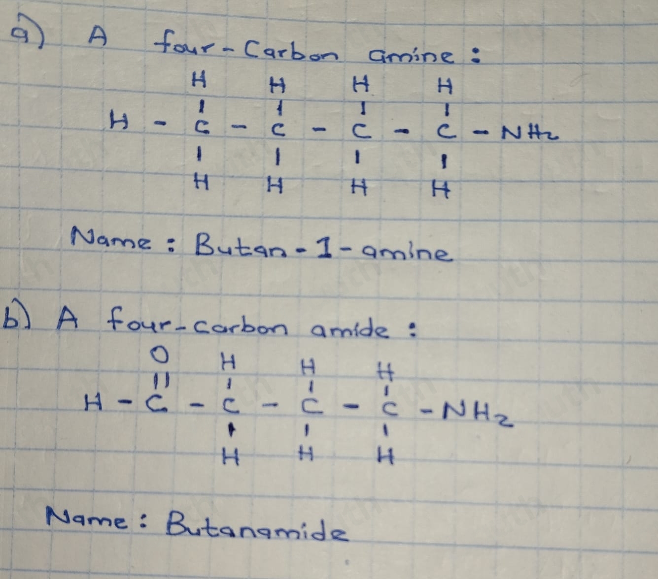 Solved: How do amines and amides compare? Draw a four-carbon amine and ...