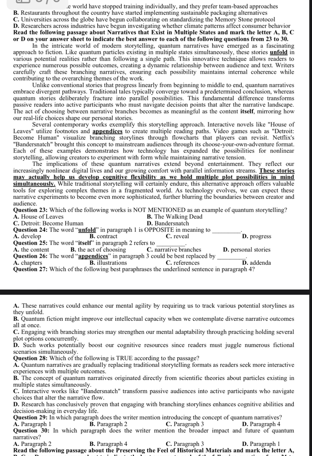 Giải quyết:.e world have stopped training individually, and they prefer ...