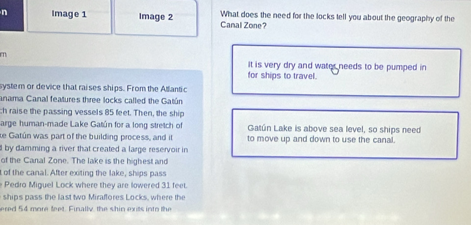 Solved: What does the need for the locks tell you about the geography ...