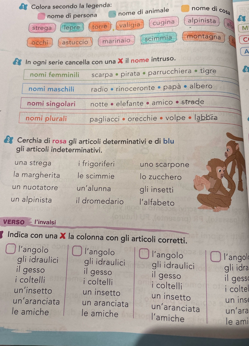 Risolto:Colora secondo la legenda: nome di persona nome di animale nome ...