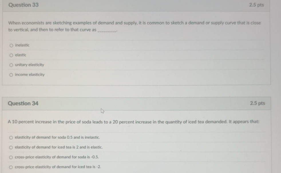 Solved: When economists are sketching examples of demand and supply, it ...
