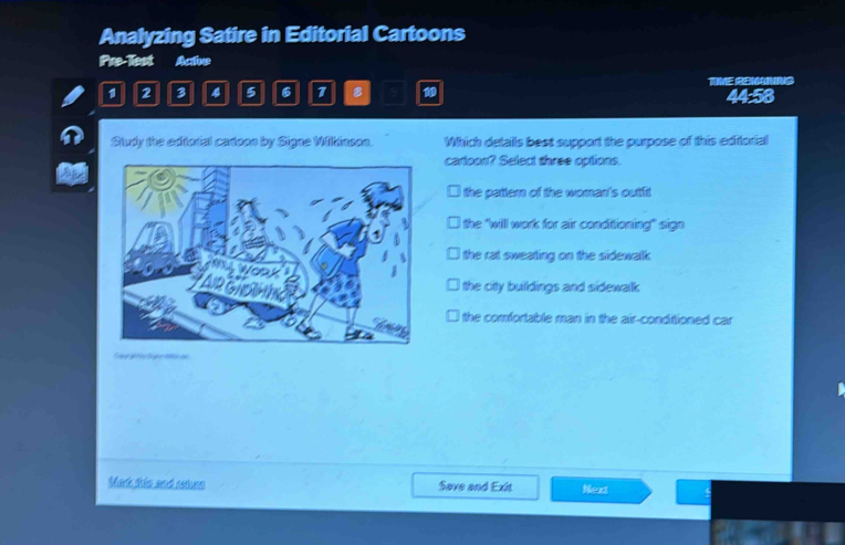 Solved: Analyzing Satire in Editorial Cartoons Pre-liest Aatve 1 2 3 4 ...