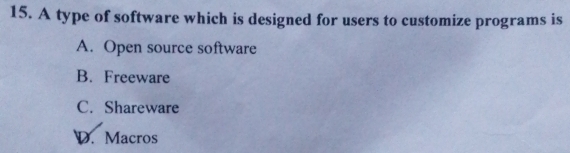 Solved: A type of software which is designed for users to customize ...