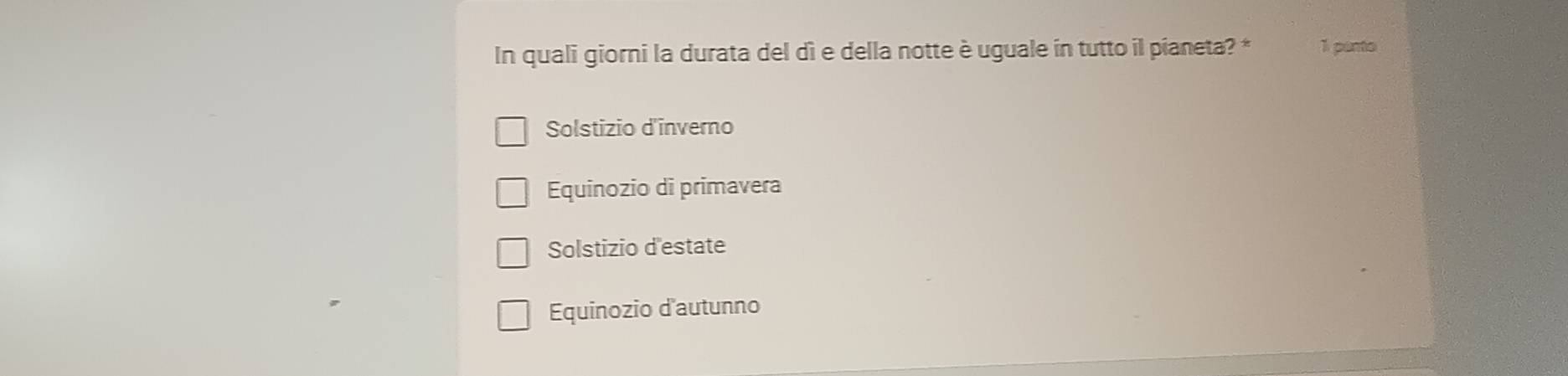 Risolto:In quali giorni la durata del dì e della notte è uguale in ...