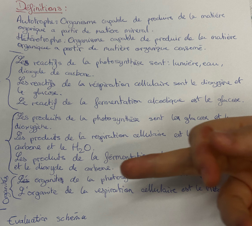 Résolu :Definitions: Autotophes Organsme copable de produre de aa ...