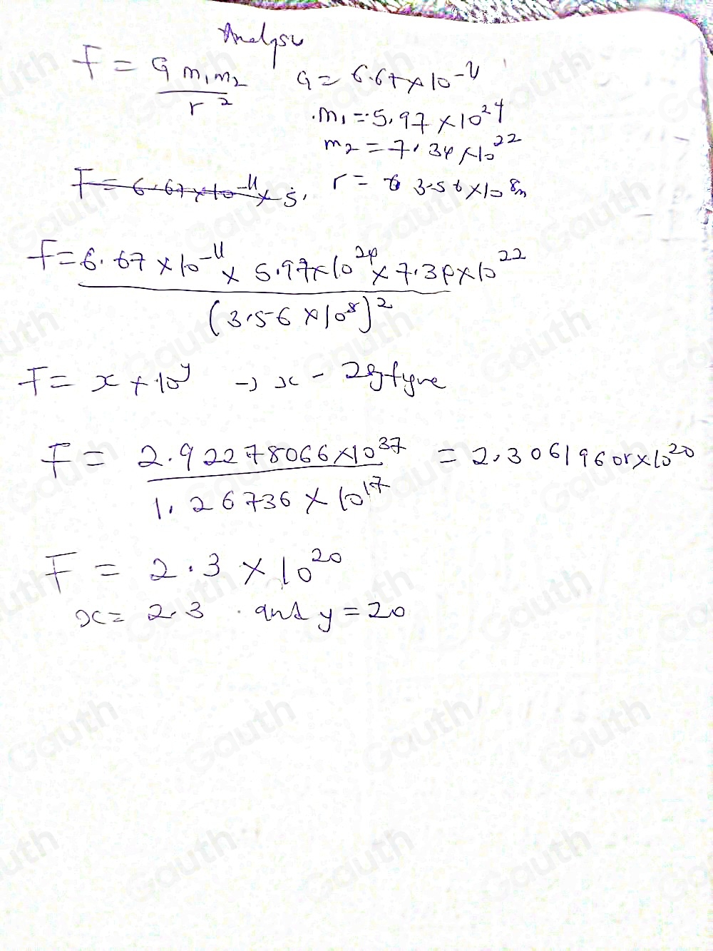 Solved: The gravitational constant has a value of 6.67* 10^(-11) and ...