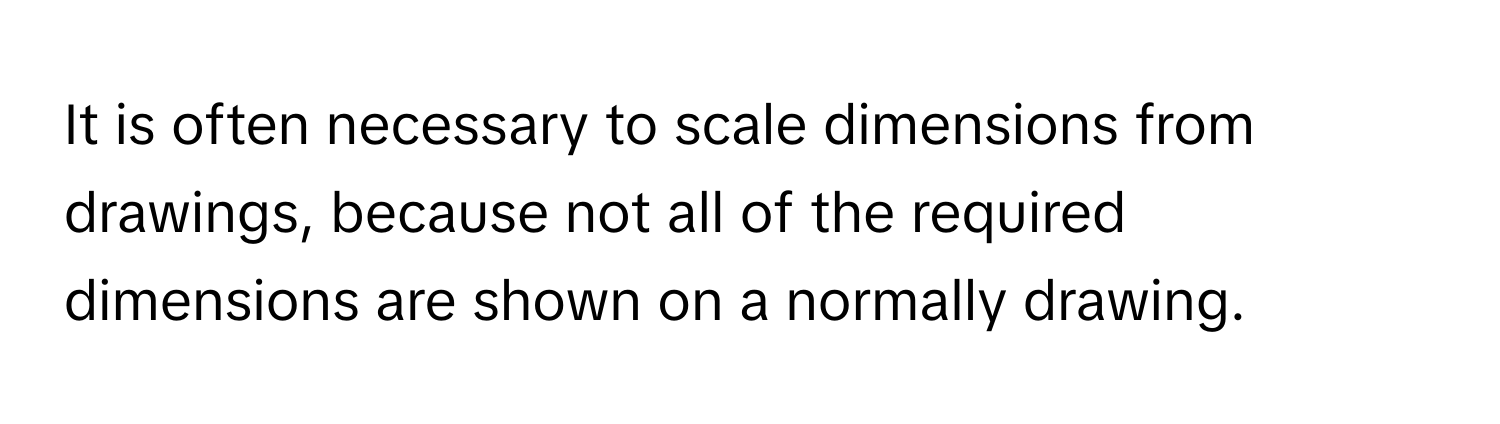 Solved: It is often necessary to scale dimensions from drawings ...