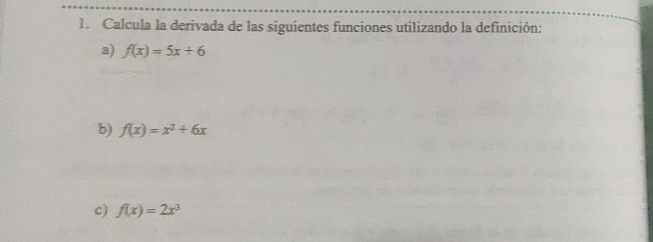 Resuelto:Calcula la derivada de las siguientes funciones utilizando la ...