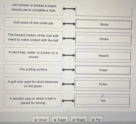 Solved: Ihe number of strokes a player should use to complete a hole ...