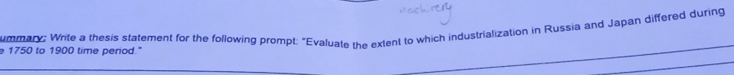Risolto:ummary; Write a thesis statement for the following prompt ...
