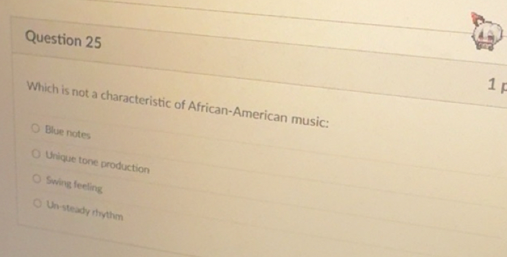 Solved: Which is not a characteristic of African-American music: Blue ...