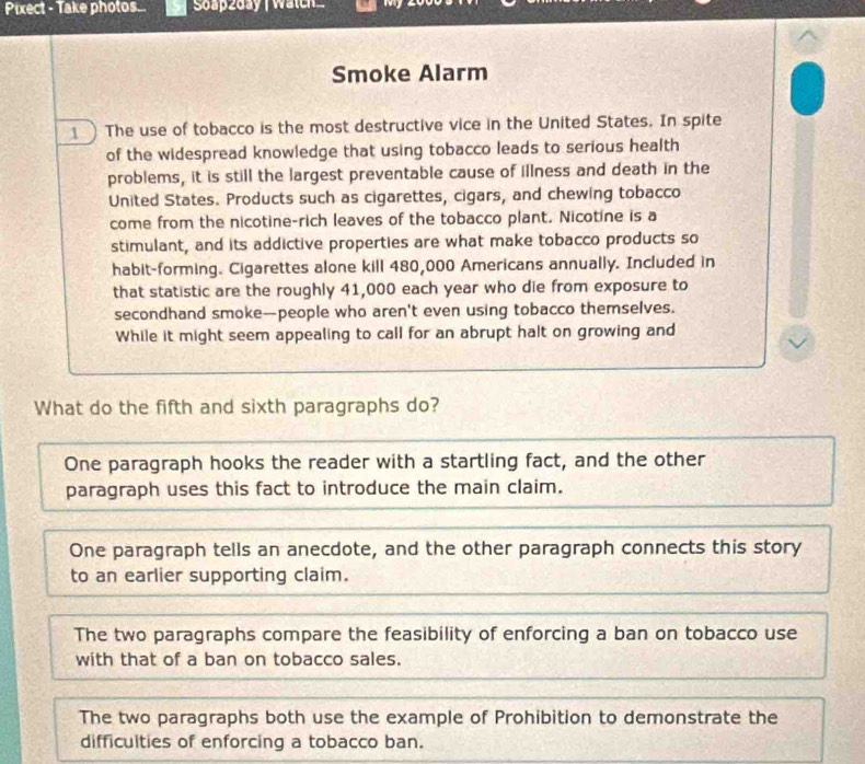 Solved: Pixect - Take photos.. Sap2day | watch Smoke Alarm The use of ...