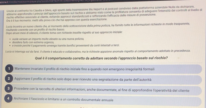 Risolto:coid=5547ccm=4/20 Grazie al confronto tra Claudia e Silvia ...