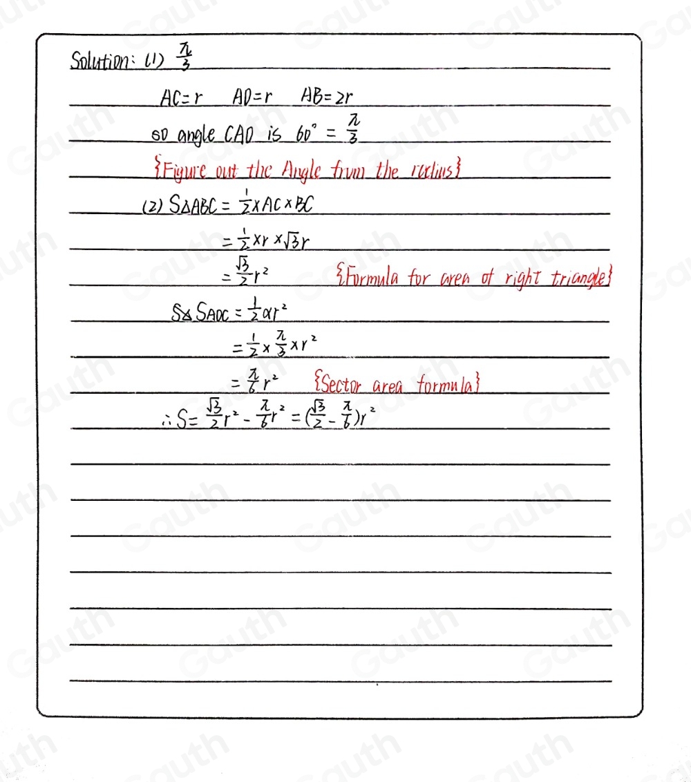 Selesai:The diagram shows a semicircle ACB with centre O and radius r ...