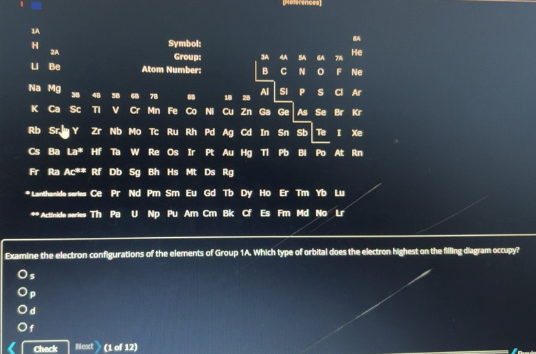 Solved: 1 [References] 1A BA H Symbol: 2A Group: 3A 4A 5A 6A 7A He Li ...