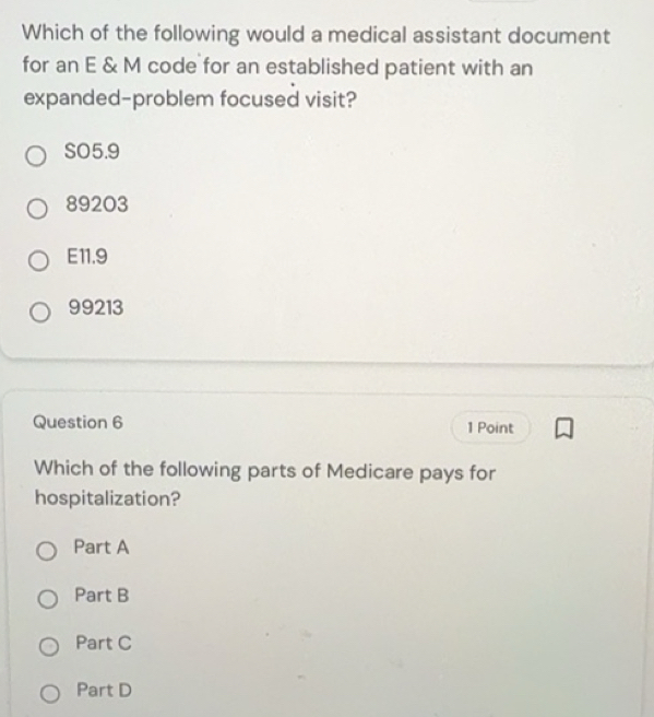 Solved: Which of the following would a medical assistant document for ...