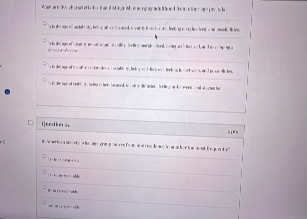 Solved: What are five characteristics that distinguish emerging ...