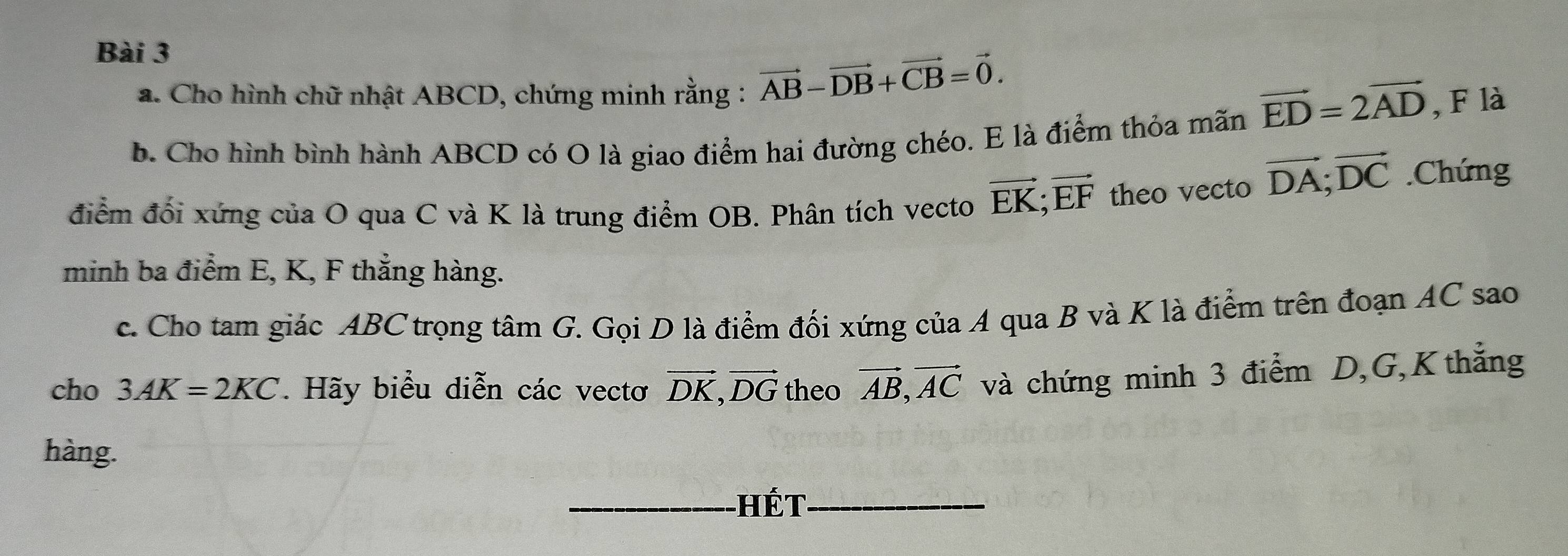 Giải quyết:Cho hình chữ nhật ABCD, chứng minh rằng : vector AB-vector ...