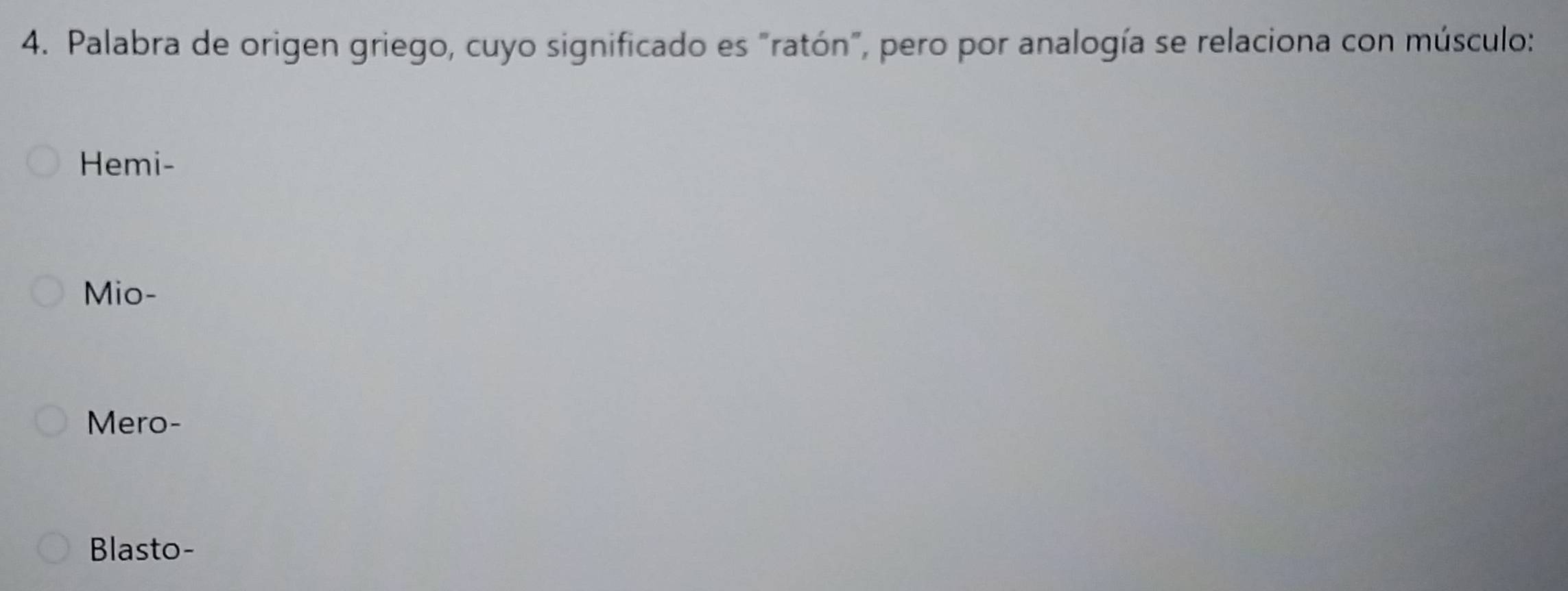 Resuelto:Palabra de origen griego, cuyo significado es "ratón", pero ...