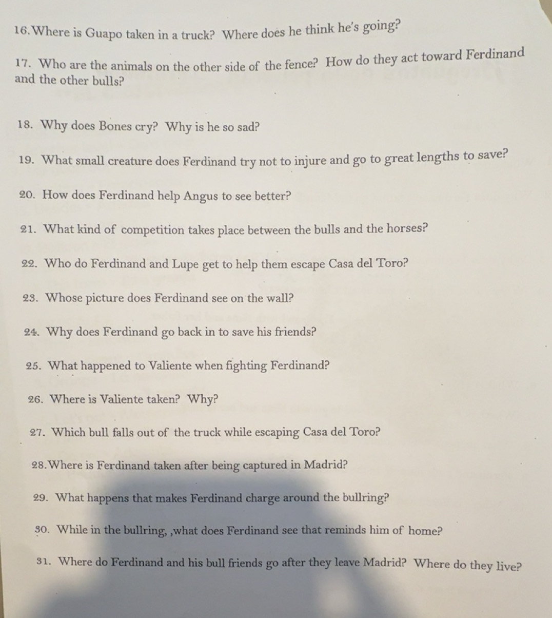 Solved: Where is Guapo taken in a truck? Where does he think he's going ...