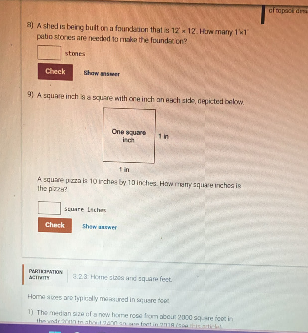 Solved: of topsoil desi 8) A shed is being built on a foundation that ...