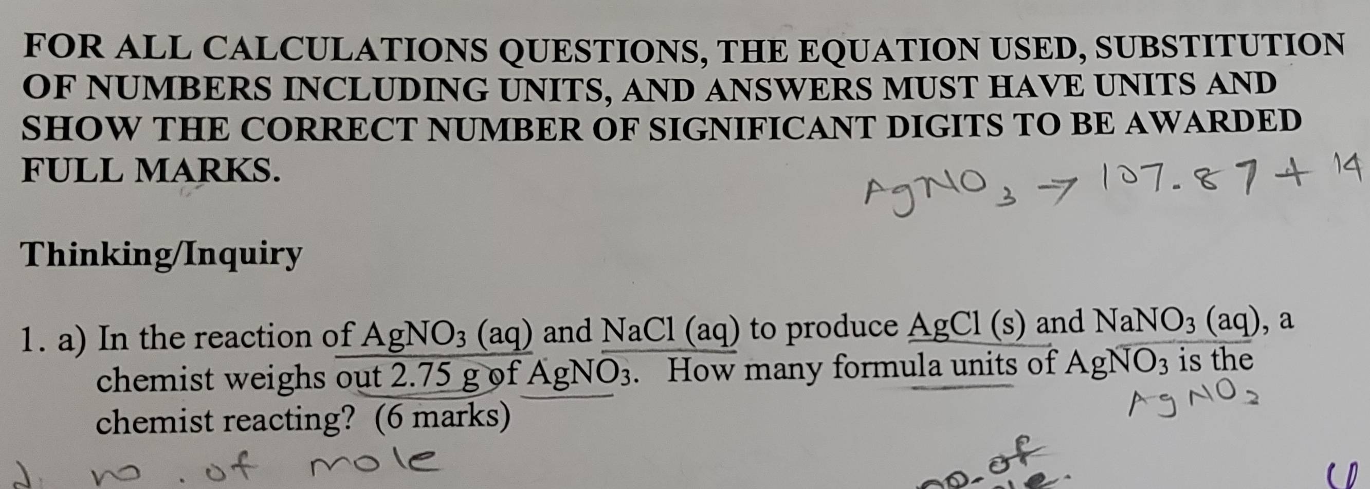 Solved: FOR ALL CALCULATIONS QUESTIONS, THE EQUATION USED, SUBSTITUTION ...