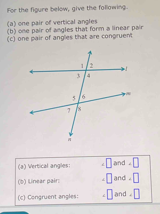 Solved: For the figure below, give the following. (a) one pair of ...