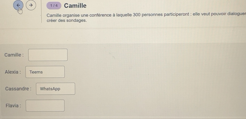 Résolu :1 / 4 Camille Camille organise une conférence à laquelle 300 ...