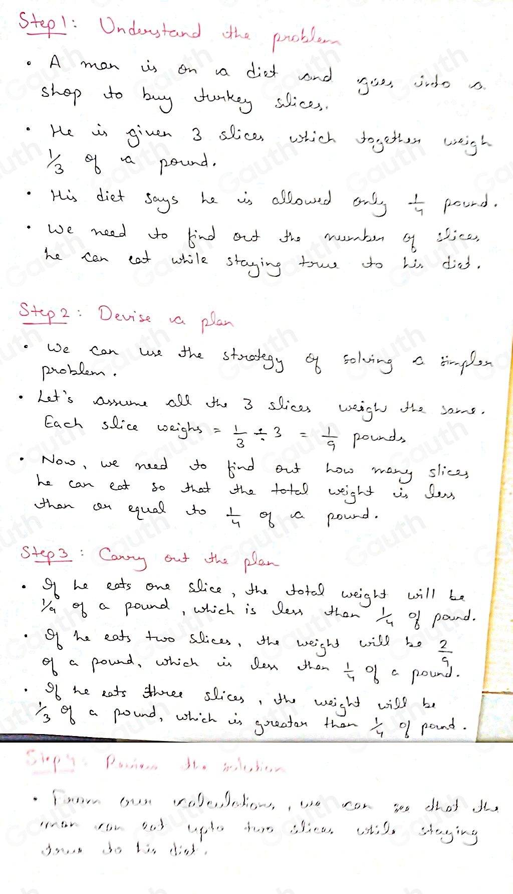 Solved: Use Polya’s four-step problem-solving process to solve the ...