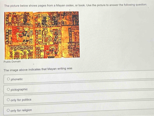 Solved: The picture below shows pages from a Mayan codex, or book. Use ...