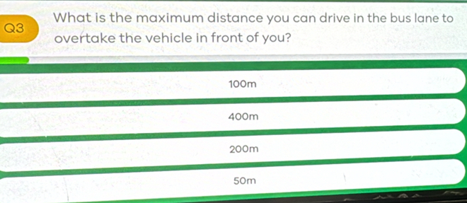 Solved: What is the maximum distance you can drive in the bus lane to ...