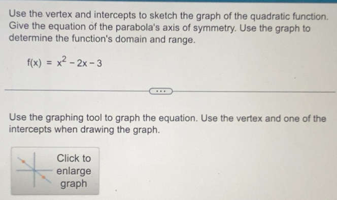 Solved: Use the vertex and intercepts to sketch the graph of the ...