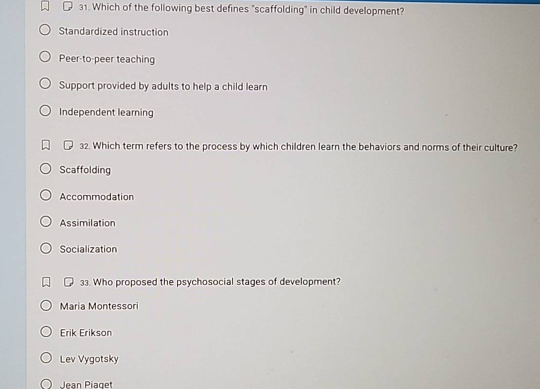 Solved: Which of the following best defines "scaffolding" in child ...